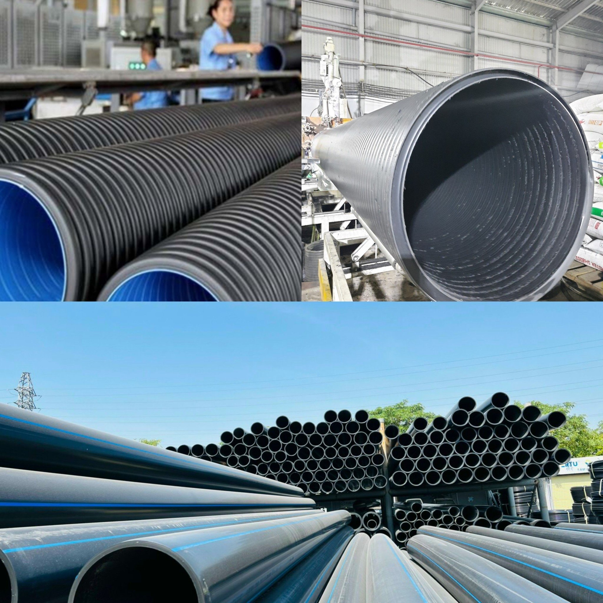 Các loại ống HDPE phổ biến: Ống HDPE trơn, ống HDPE 2 lớp, ống HDPE 2 vách - Nhựa GoodGroup